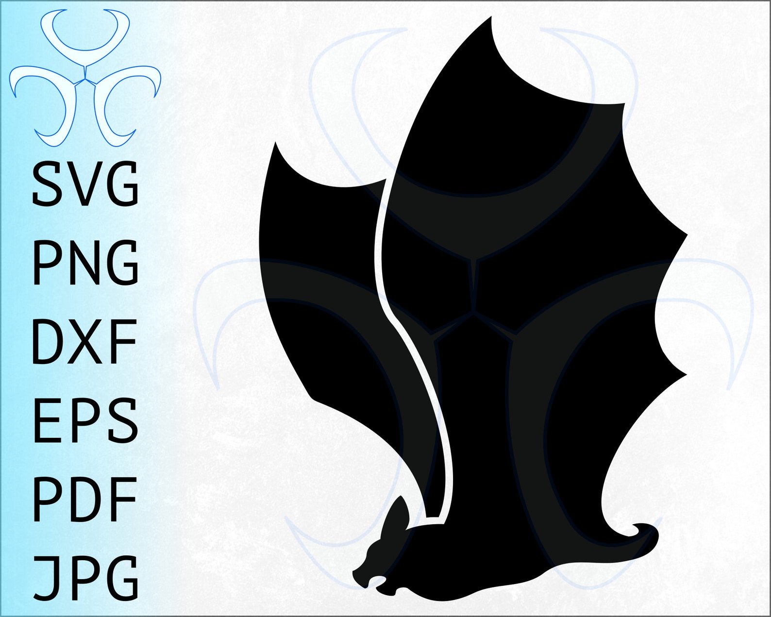 Bat Side Profile SVG Clipart Halloween Scary Bat for - Etsy