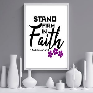 Stand Firm in Faith Svg, Christian Svg, Bible Verse SVG, Clipart Design ...
