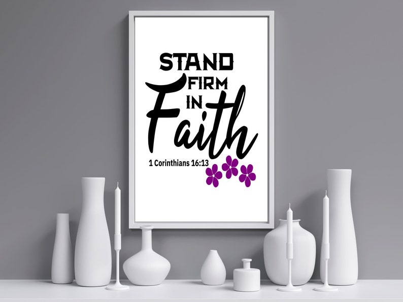 Stand Firm in Faith Svg, Christian Svg, Bible Verse SVG, Clipart Design ...