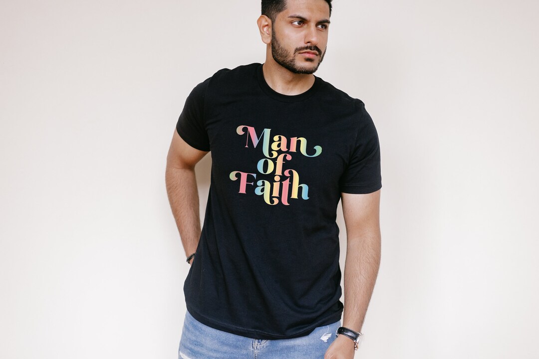 Man of Faith Gradient PNG JPG Text File, Color Christian Man Typography ...