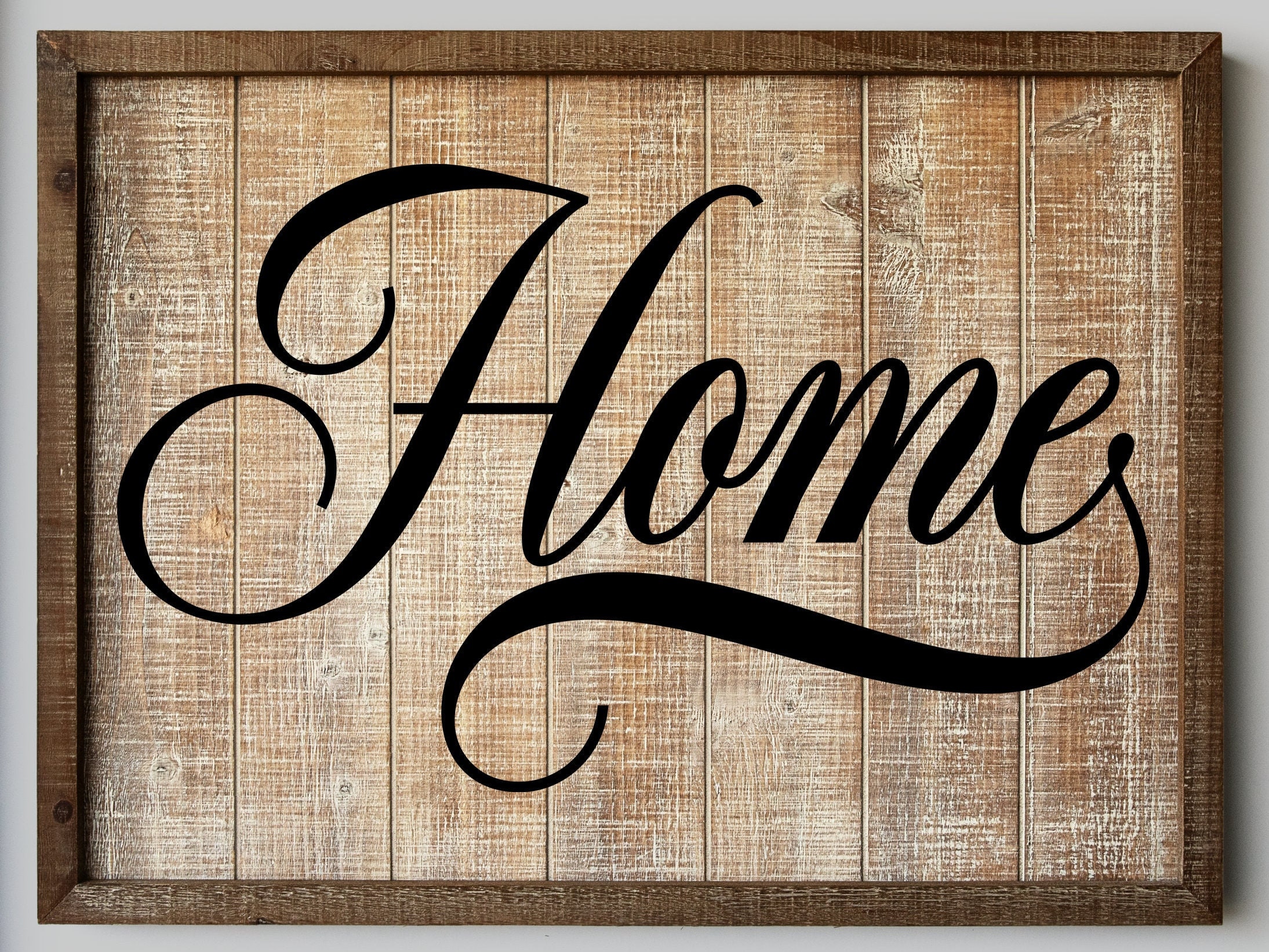 Home Hand Lettered Svg Wall Art Farmhouse Sign Decor Feels - Etsy