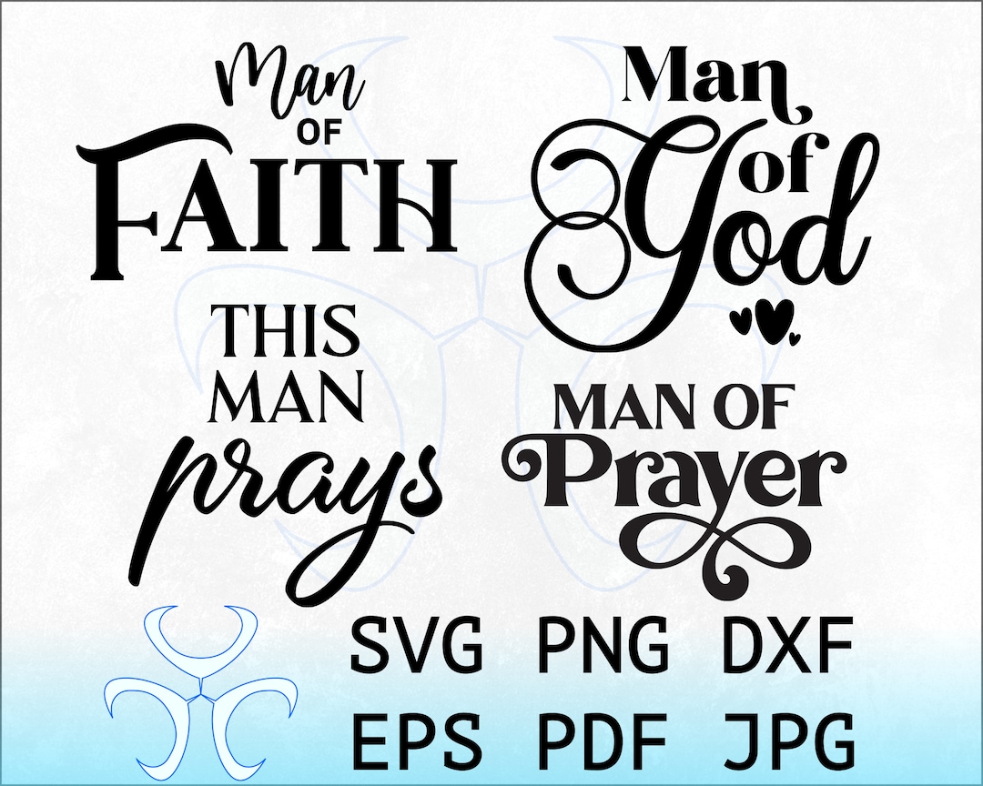Christian Man Bundle SVG Files for Cricut, Hand Lettered Faith ...