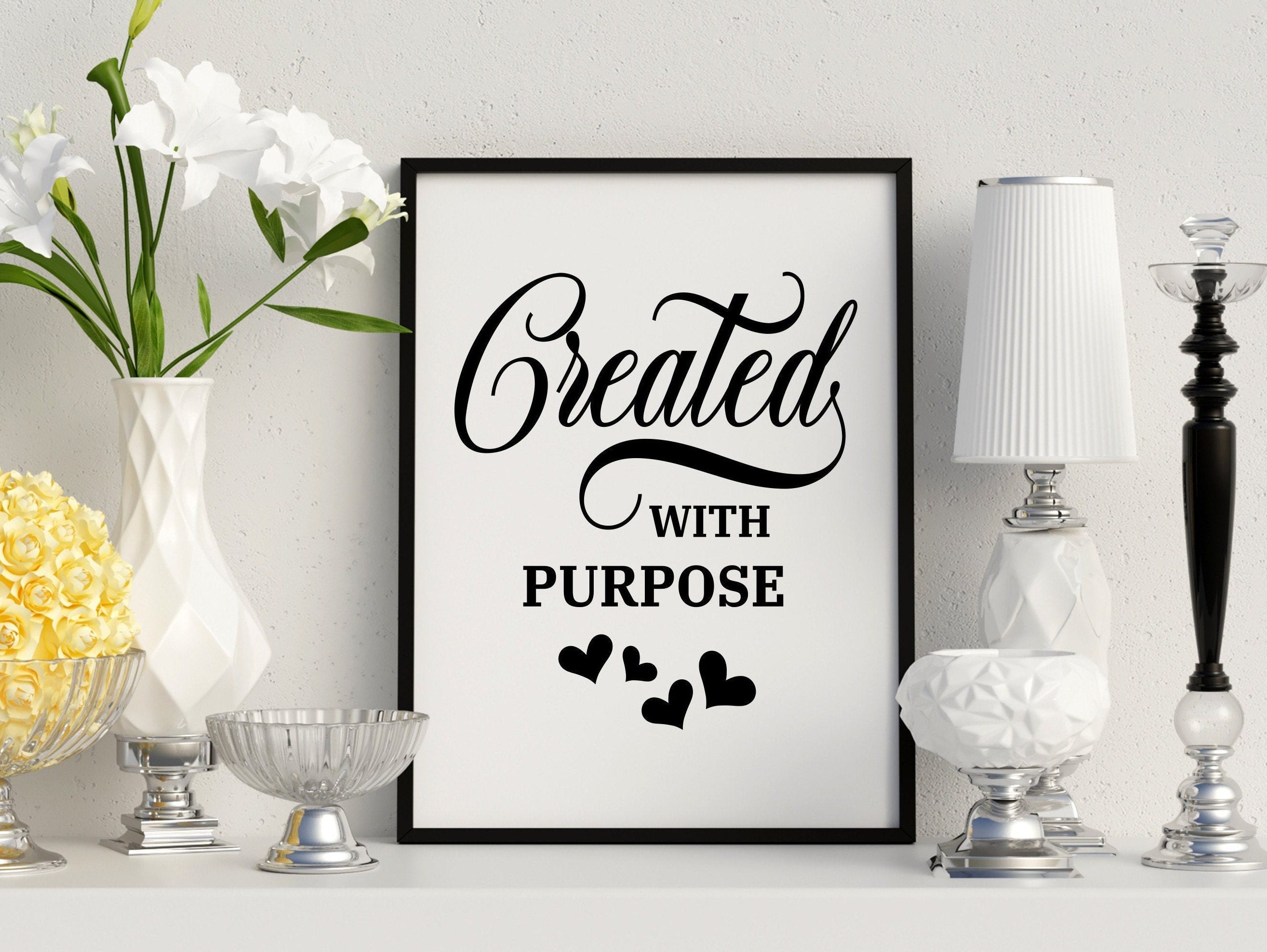 Created With Purpose SVG Clipart Design Cut File Christian - Etsy