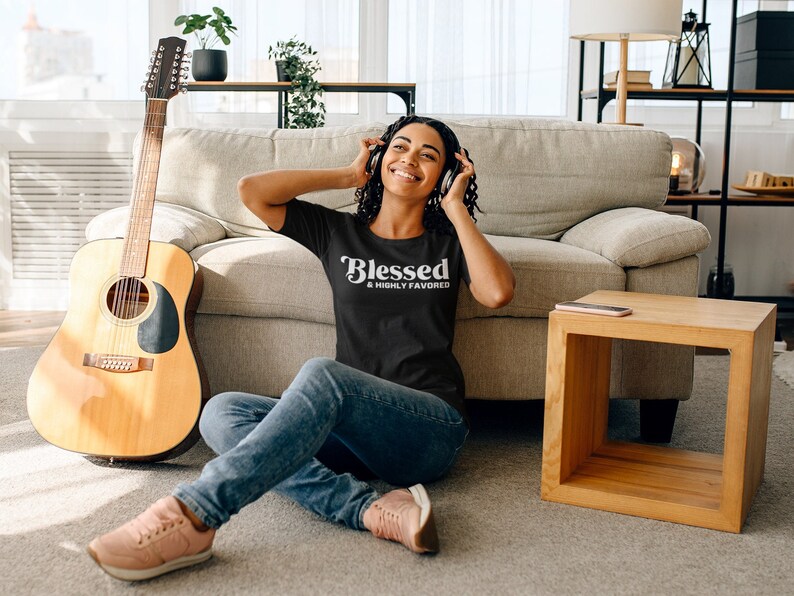 Blessed & Highly Favored White Text Christian Cut File Design - Etsy