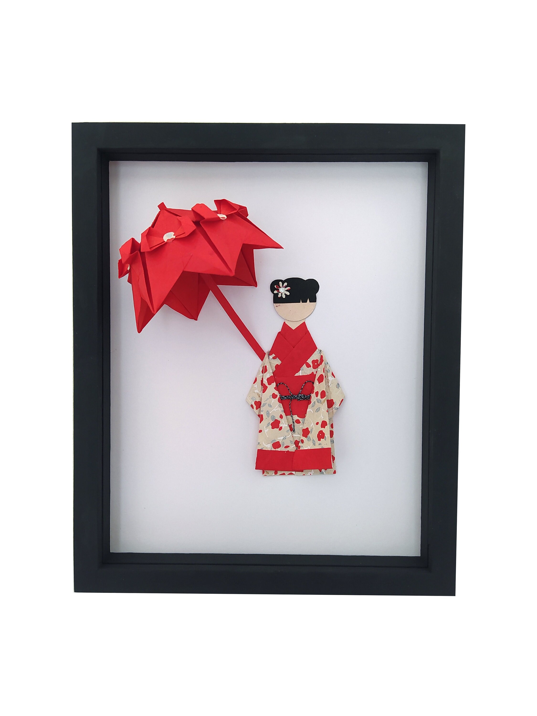 Origami Geisha Frame With Umbrella for Original Interior | Etsy