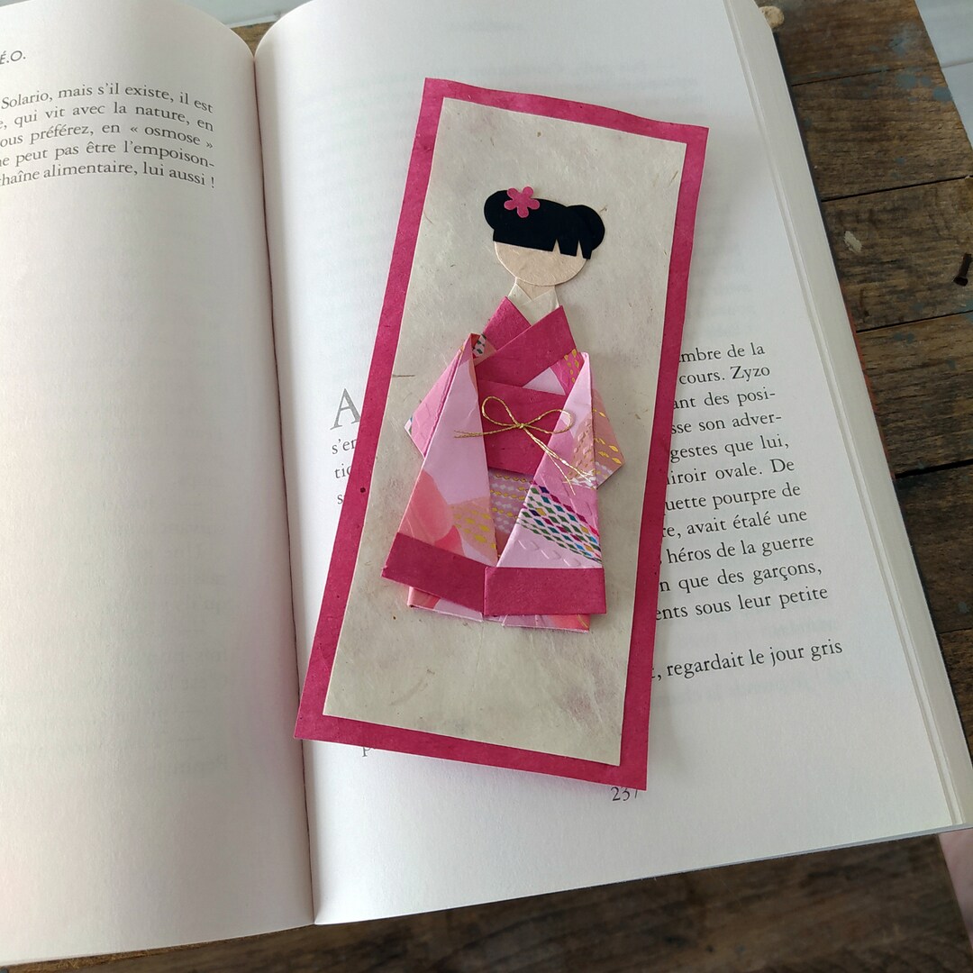 Raspberry Origami Geisha Sweet Bookmark for Birthday Gift, Christmas ...