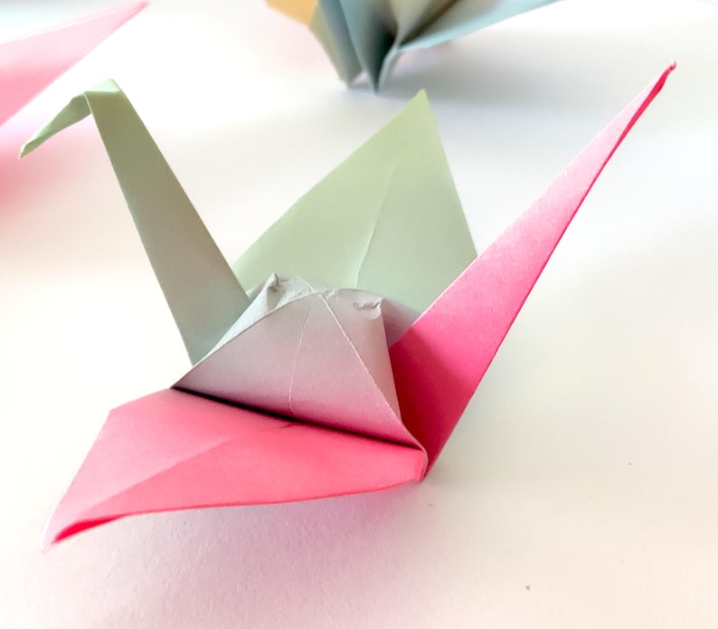 Set of Multicolored Origami Cranes in 2 Sizes to Choose From to ...