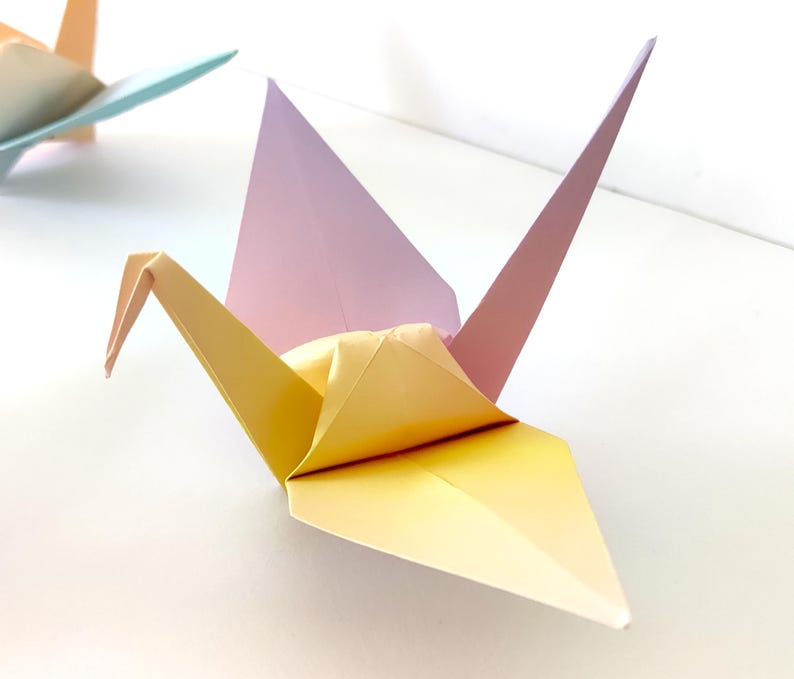 Set of Multicolored Origami Cranes in 2 Sizes to Choose From to ...