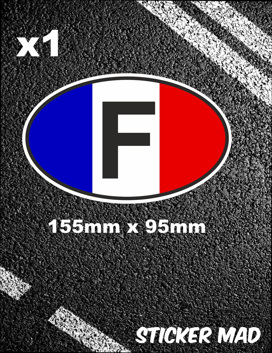 FRENCH Oval Bumper ID Sticker 6'' Car / Van / Lorry / Coach / Tricolour ...