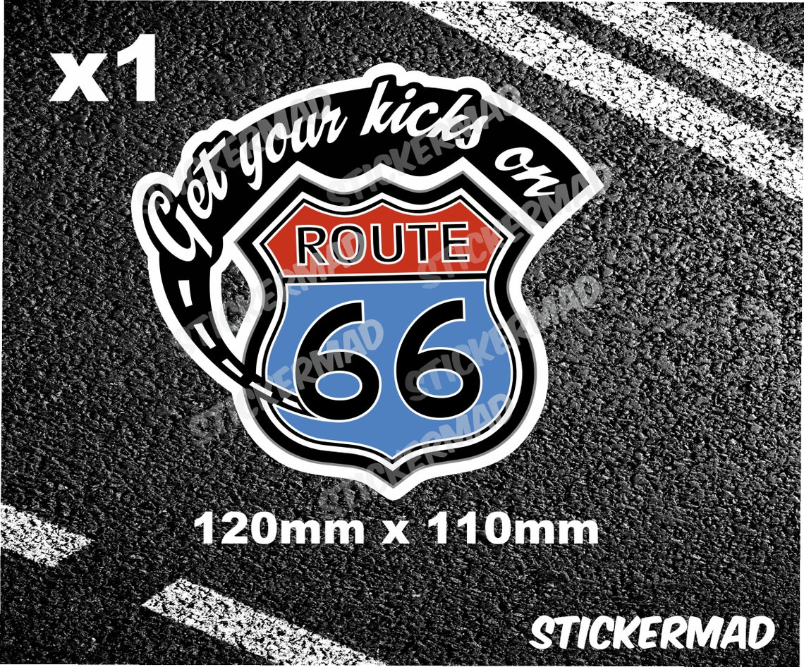 ROUTE 66 Sticker V8 American Highway Muscle Car Road,get Your Kicks on ...