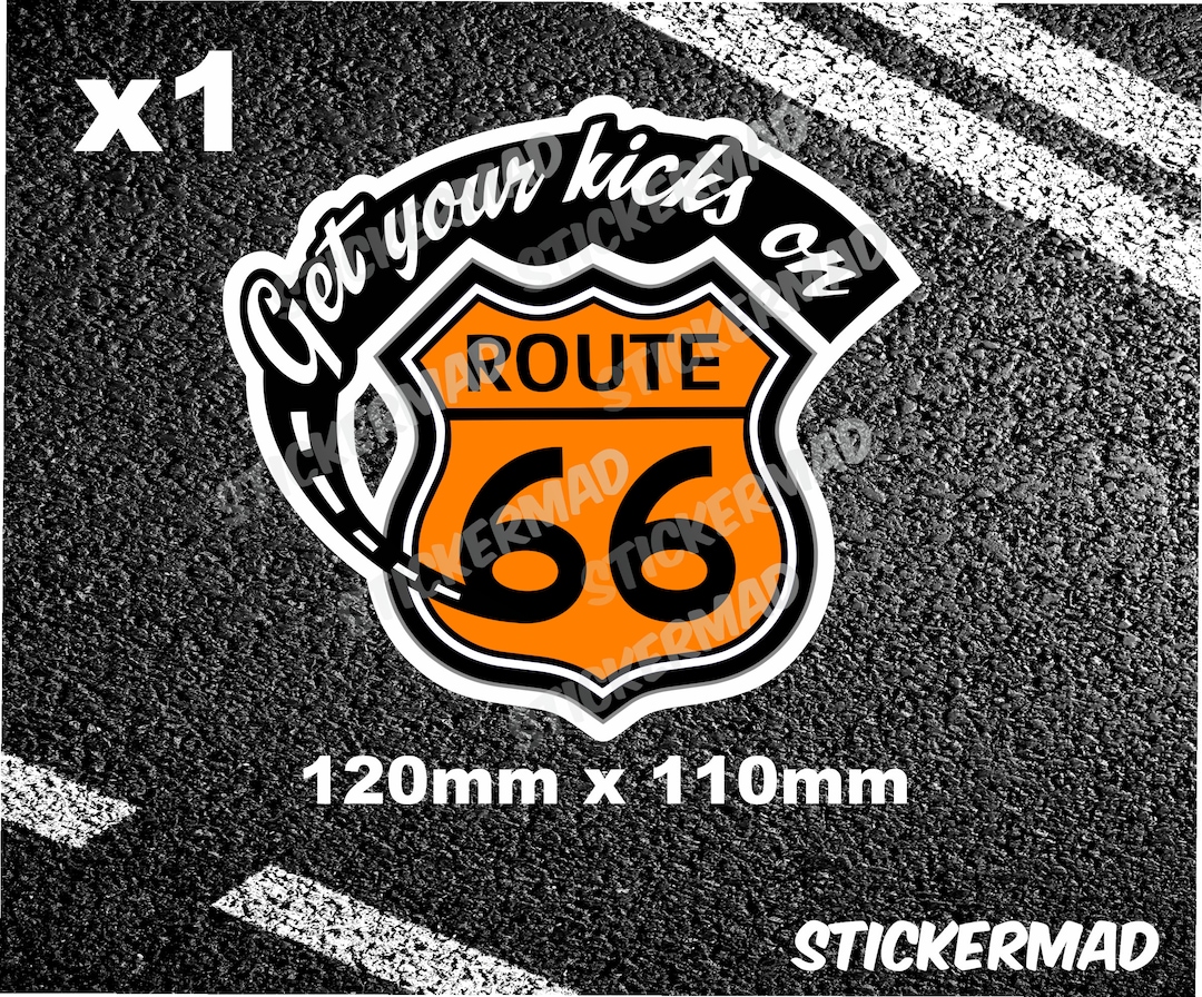 ROUTE 66 Sticker V8 American Highway Pontiac Mustang Corvette Muscle ...