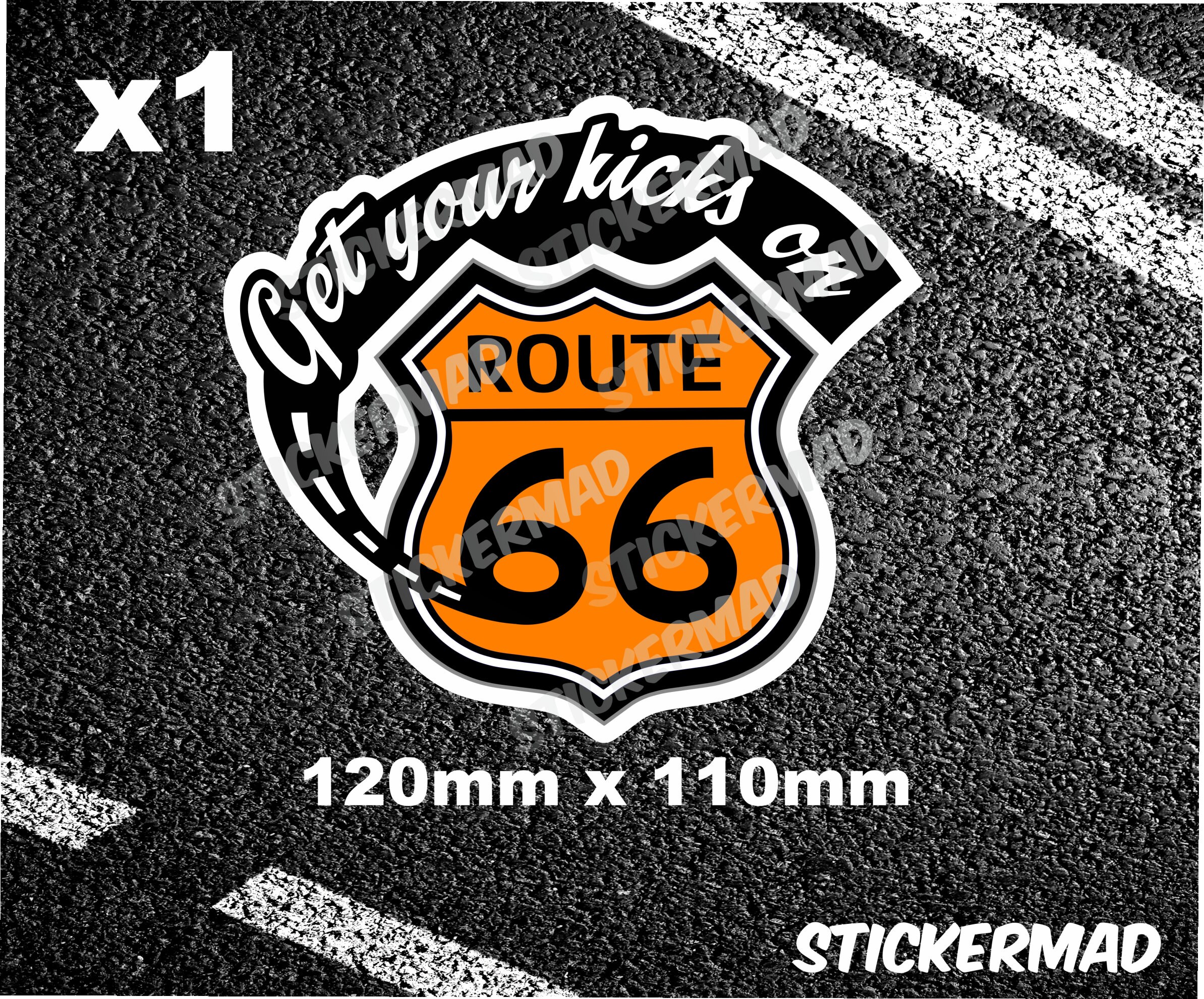 ROUTE 66 Sticker V8 American Highway Pontiac Mustang Corvette Muscle ...
