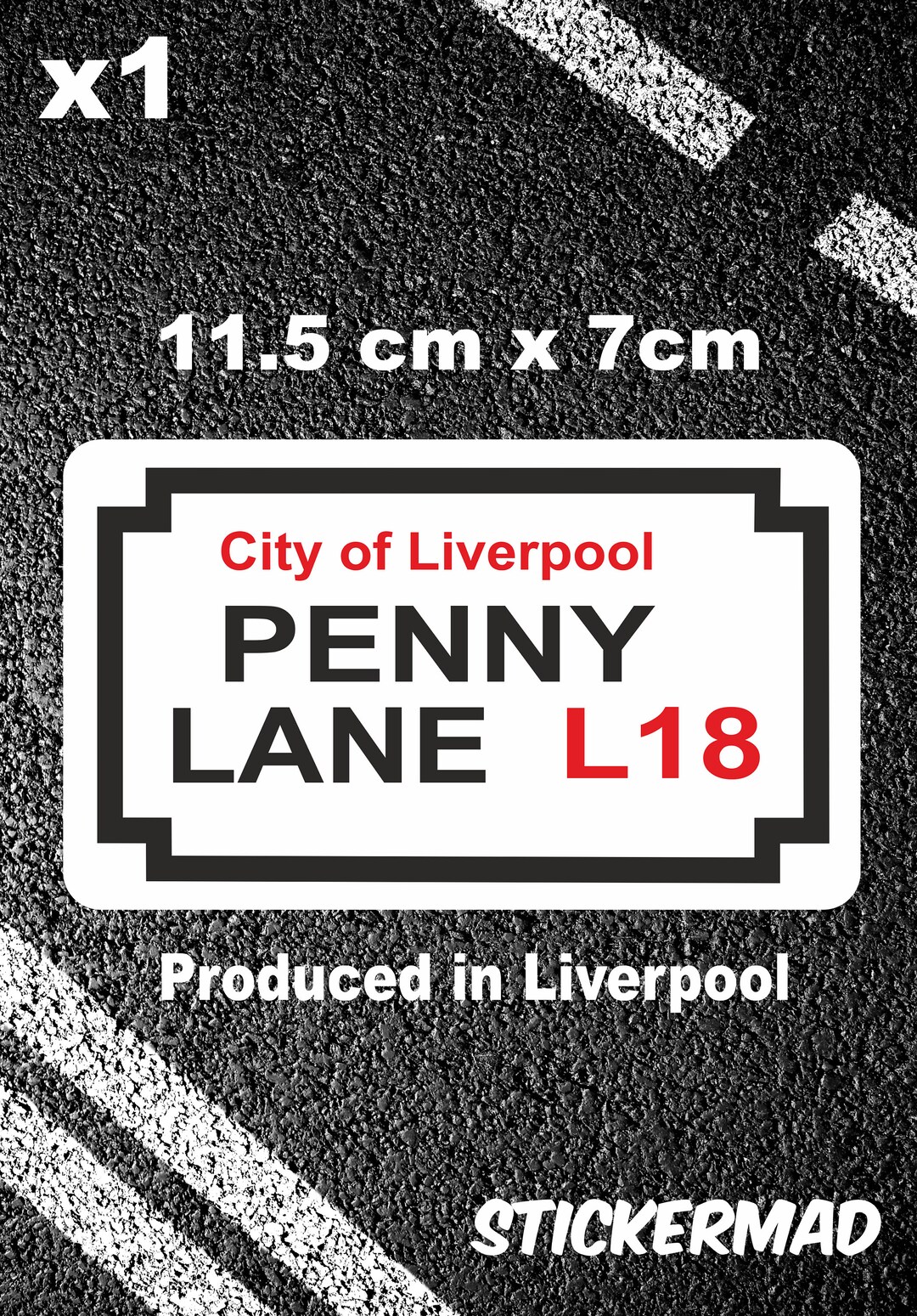 PENNY LANE LIVERPOOL Road Street Sign Sticker L18 Scousers England ...