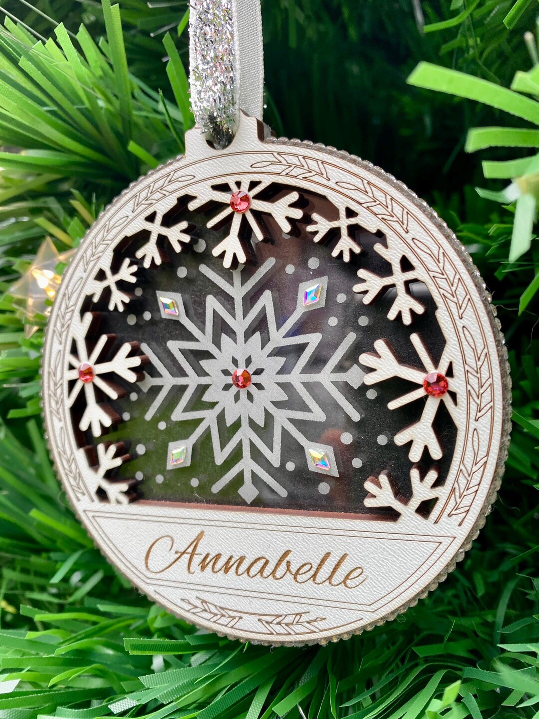 Personalised Luxury Sparkly Christmas Tree Bauble Decoration With 8 ...