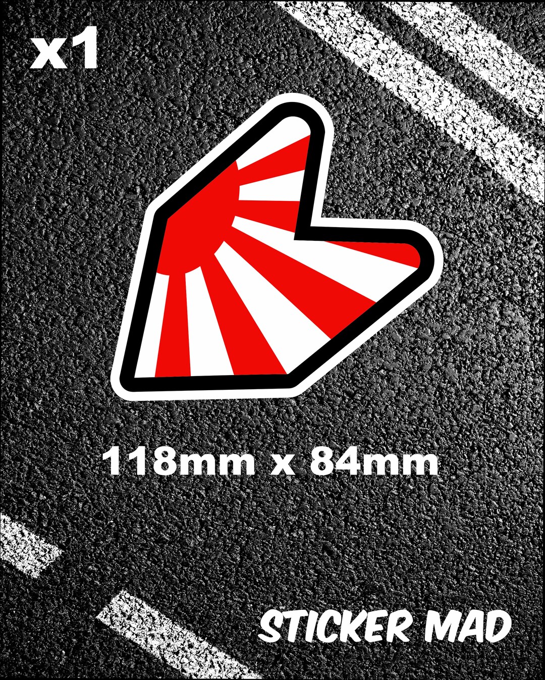 JDM Sun Japan Sticker WAKABA Car / Bumper / Window / Vinyl Decal Drift ...