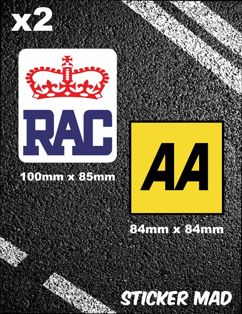 RAC Sticker + AA Sticker Garage Car Motorhome Van Breakdown Services ...