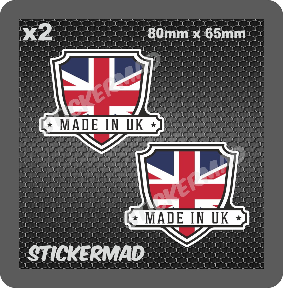 X2 Made in UK Shield Stickers British Leyland Classic Cars United ...