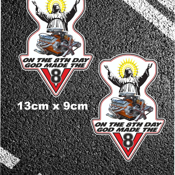 V8 Car Decal - Etsy