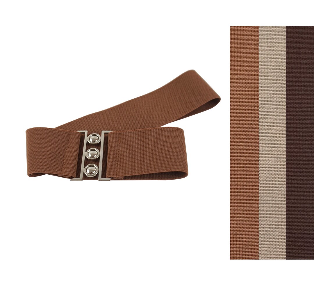 Brown , Elastic, Stretch Belt ,metal Clasp - Etsy UK