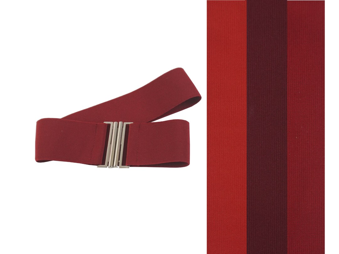Red, Burgundy, Wine,, Elastic, Stretch Belt ,metal Clasp - Etsy