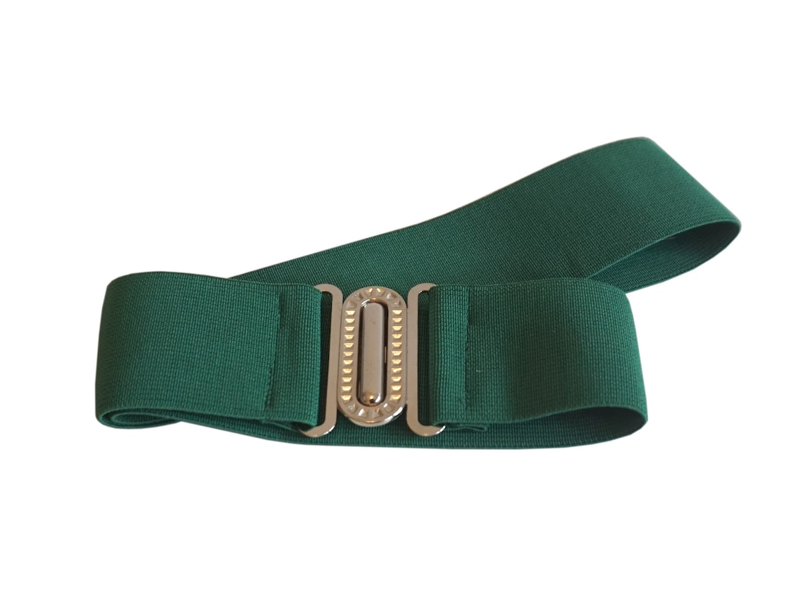 Green , Elastic, Stretch Belt, Metal Clasp - Etsy