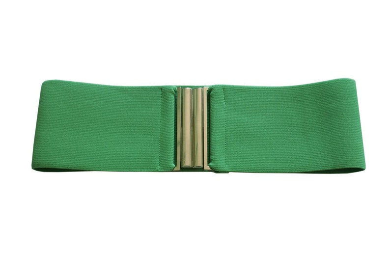 Green 8cm Wide Elastic, Stretch Belt Corset Metal Clasp - Etsy