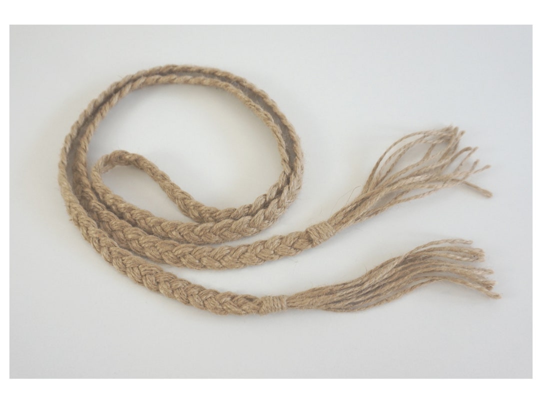 Custom-made Woven Belt Rope Hemp Raffia Braided Belt Tie Tassel - Etsy