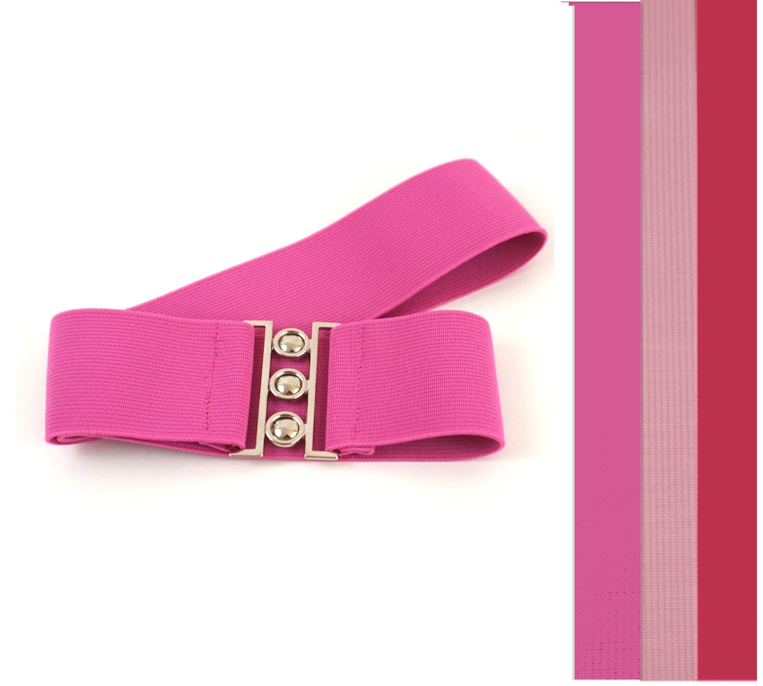 Pink, Elastic, Stretch Belt ,metal Clasp, 5cm - Etsy