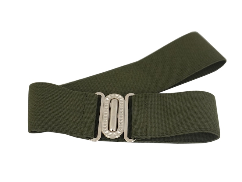Green , Elastic, Stretch Belt, Metal Clasp - Etsy