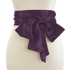 Plum Satin Sash Two Sides , Two Layers - Etsy
