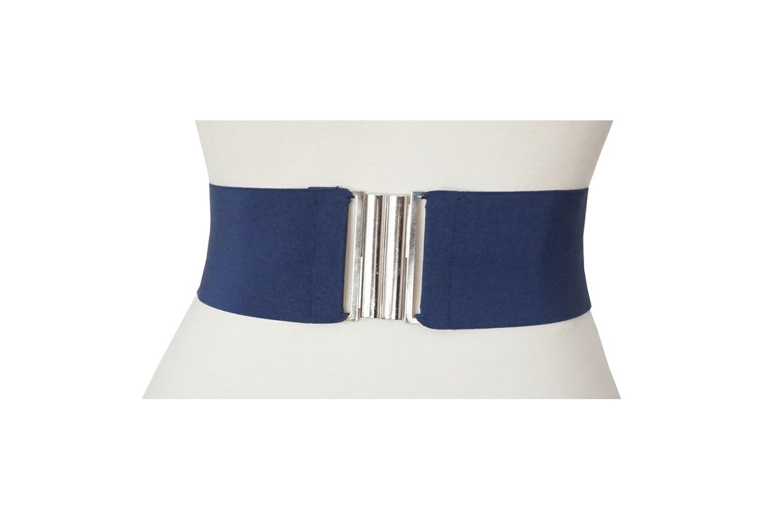 Blue Navy Stretch Elastic Wide Belt - Etsy