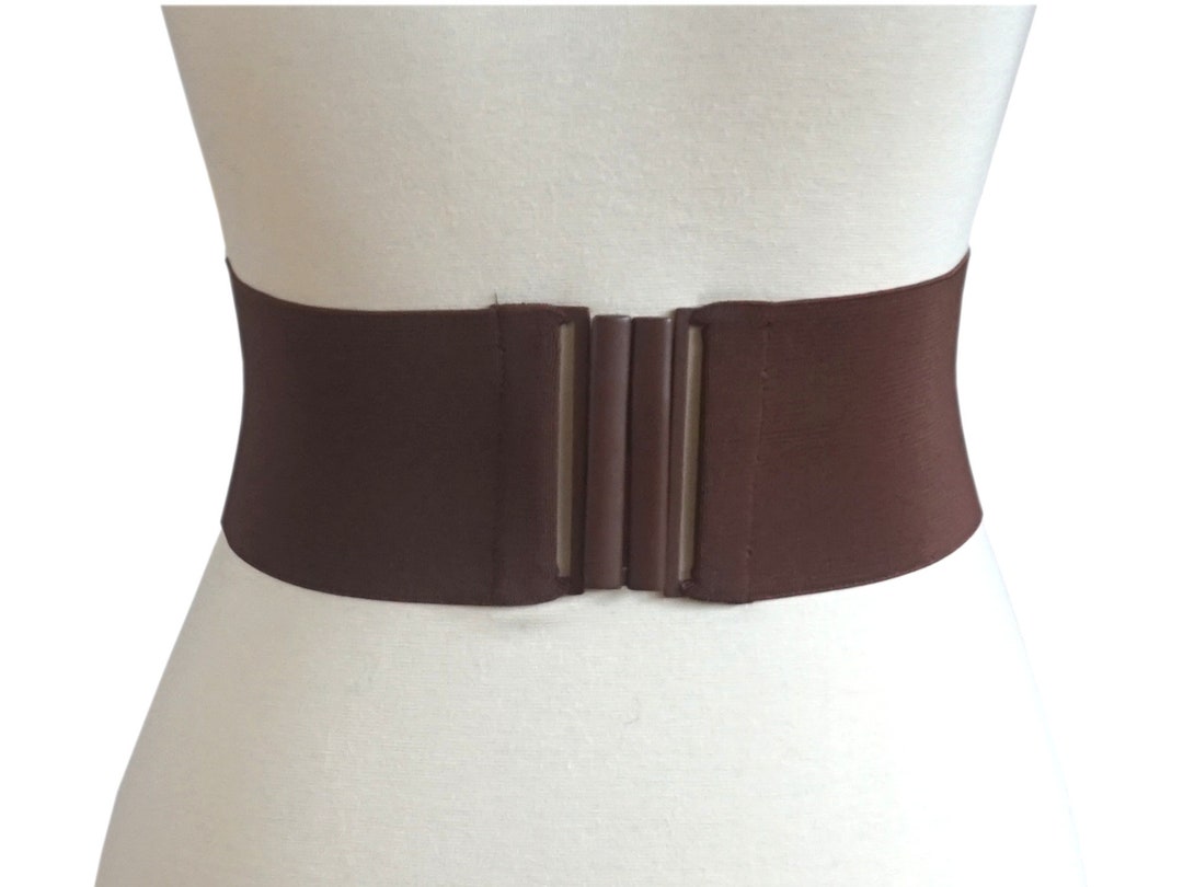 Chocolate Brown Wide Stretch Elastic Belt Metal Clasp - Etsy