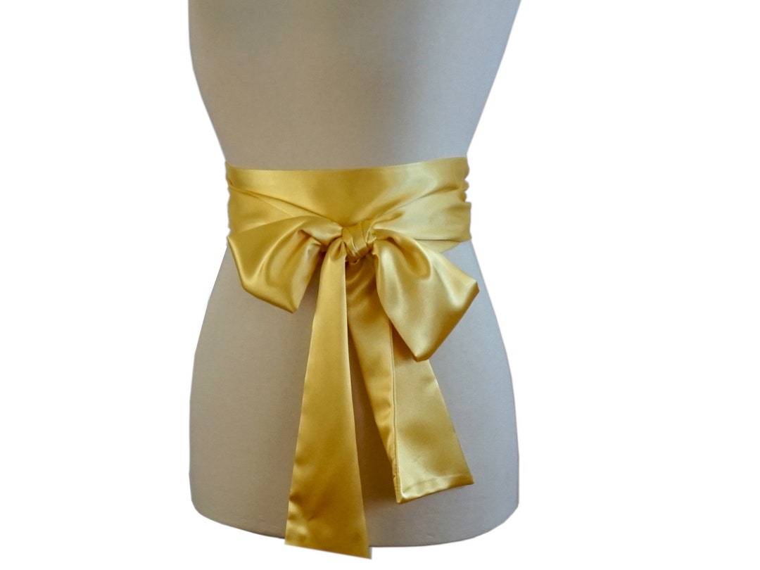 Yellow Satin Sash Two Sides , Two Layers, Any Length - Etsy