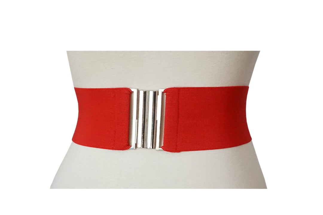 Wide Red Stretch Elastic Belt - Etsy