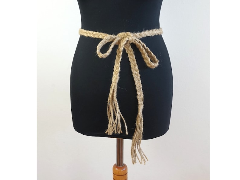 Custom-made Woven Belt Rope Hemp Raffia Braided Belt Tie Tassel - Etsy