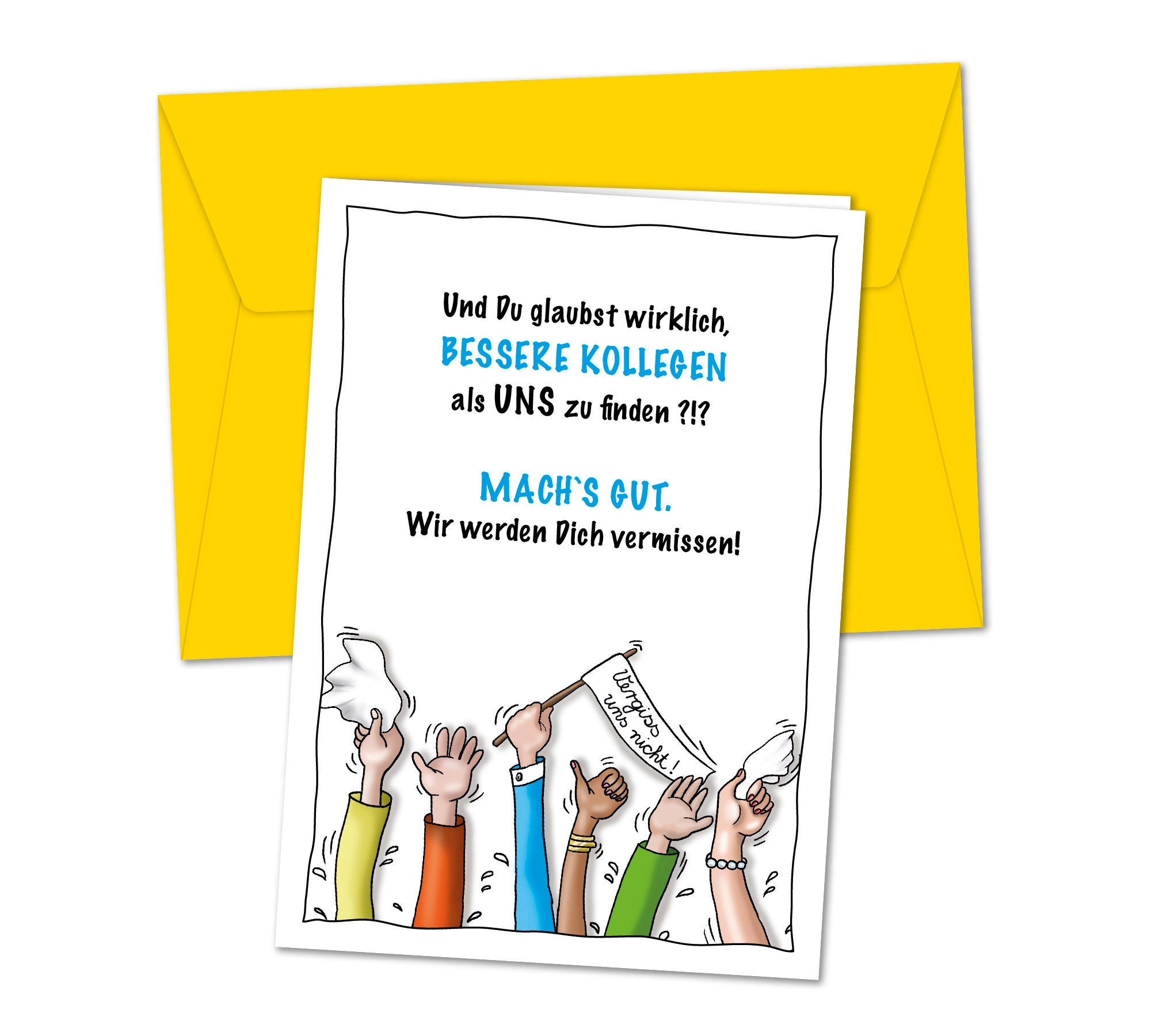 Lustige XXL Karte zum Abschied von Kollege oder Kollegin bei Wechsel ...