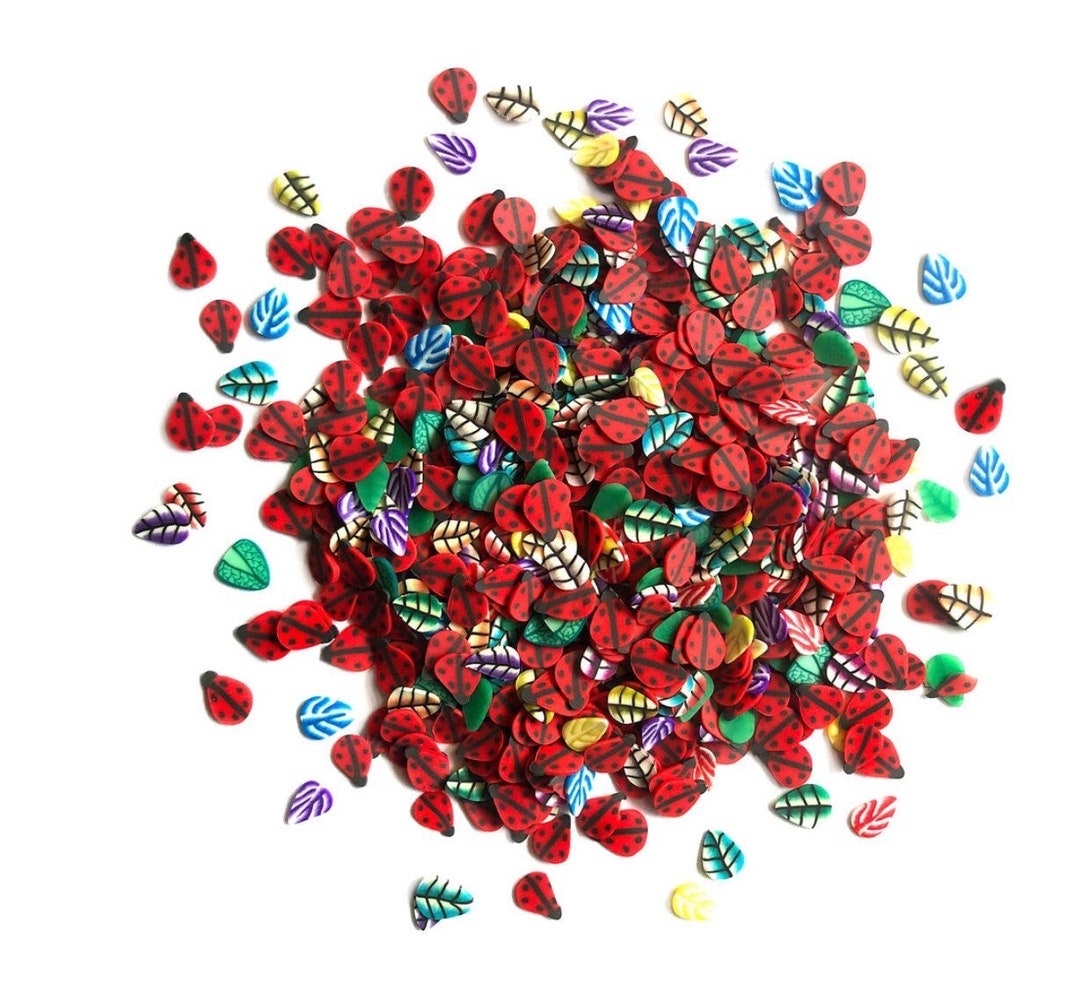 Ladybug Polymer Clay Slices, Tiny Ladybug Beads, Nail Art Supplies ...