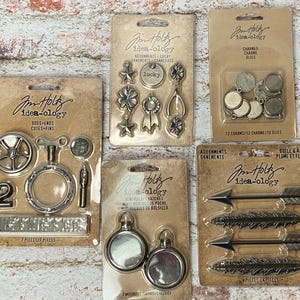 Set of Tim Holtz IDEAOLOGY, Adornments Metal, Vintage, Charms, Lucky ...