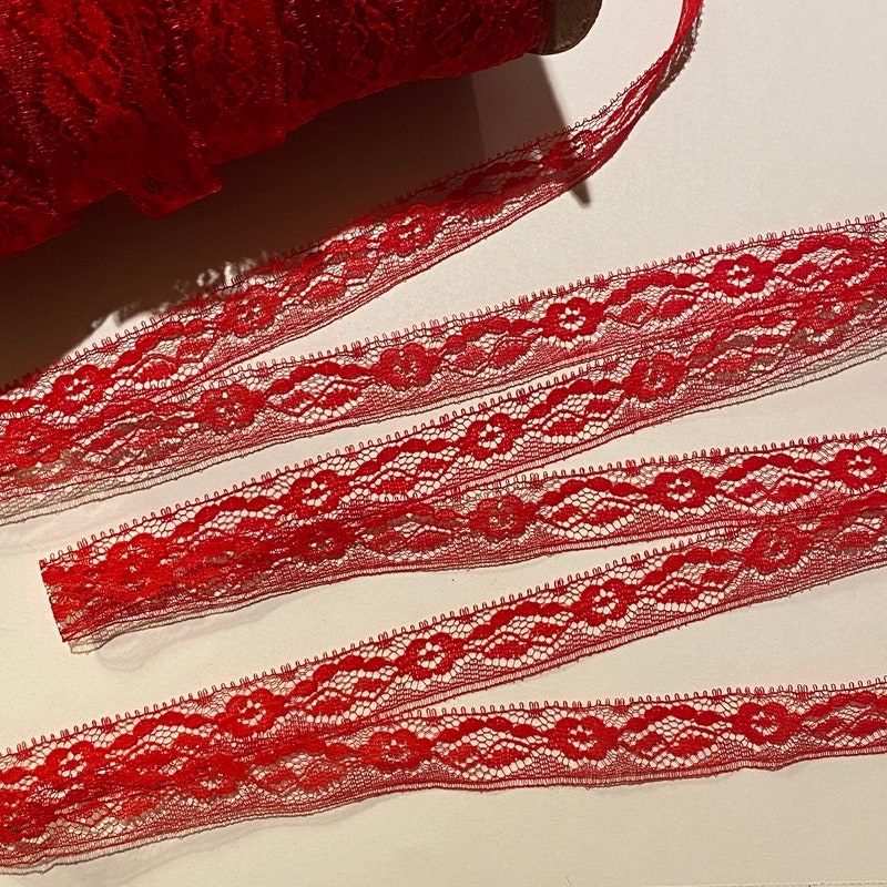 Red Lace Trim - Etsy