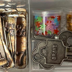 Tim Holtz Embellishment Box, Journal Embellishments, Ephemera, Word ...