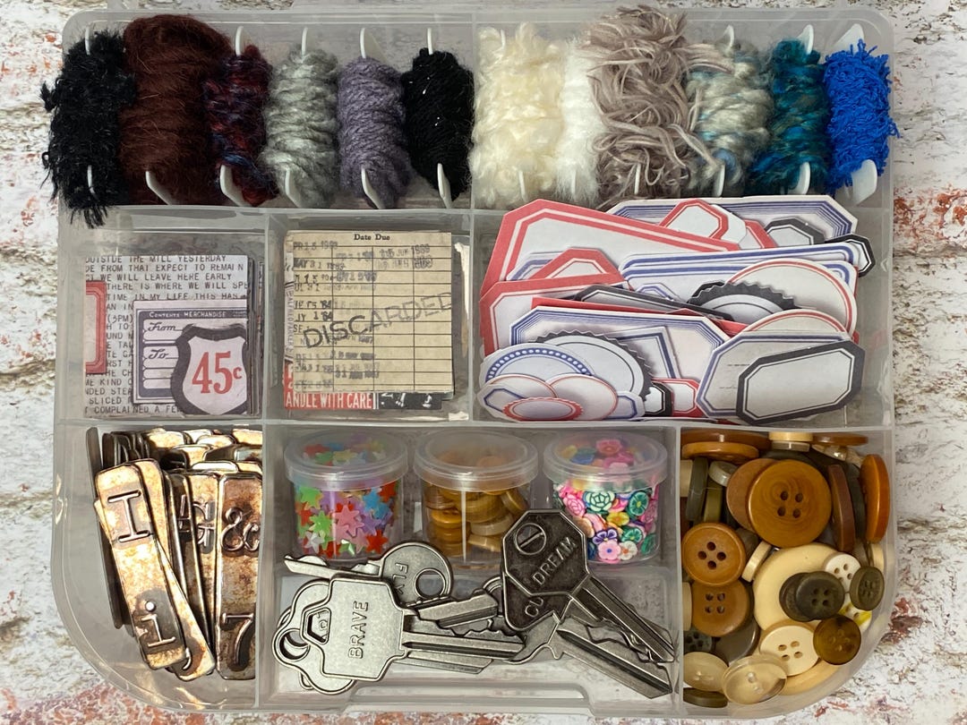 Tim Holtz Embellishment Box, Journal Embellishments, Ephemera, Word ...