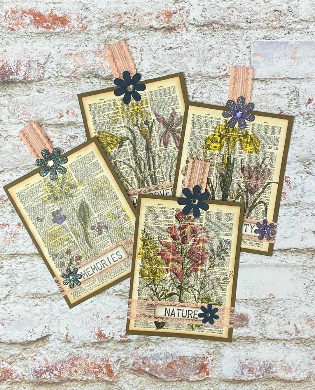 Embellished Tag Set, Ephemera Set, Cluster Tag Embellishments, Junk ...