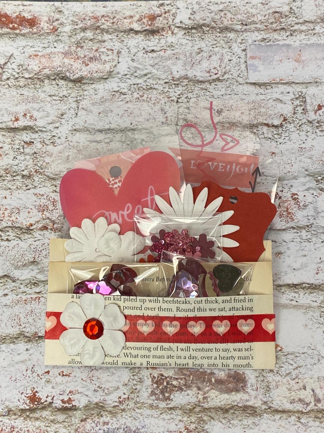GRAB BAG Valentine, Bling, Flowers Ephemera, Junk Journal, Junk ...