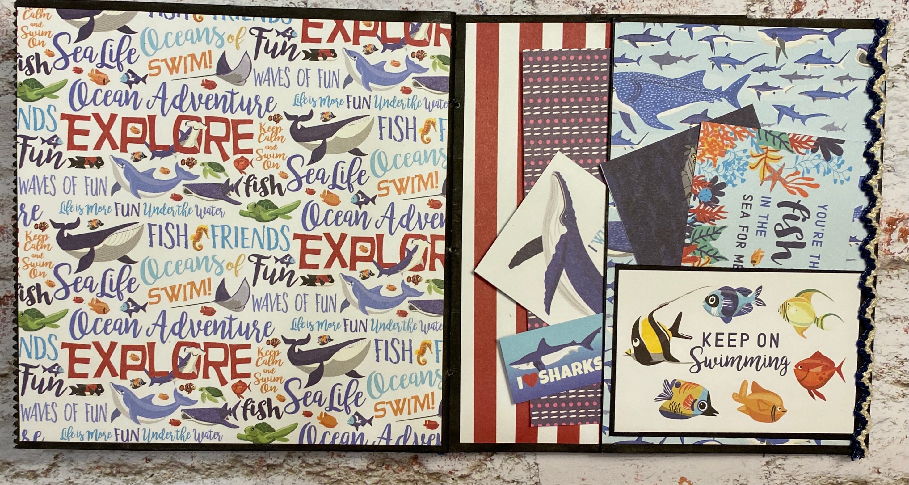 Ocean Sea Aquarium Themed Scrapbook Paper Bag Album - Etsy