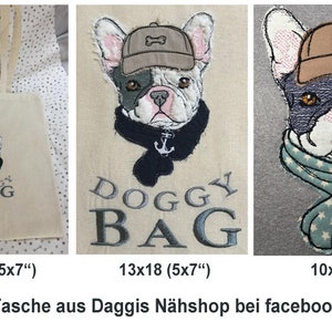Cool Frenchie Embroidery Files Set, Doodle (stitch Drawing), Appliqué ...
