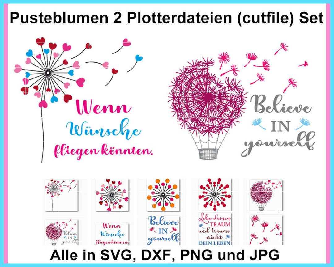 Plotterdateien Pusteblume II Dandelion DXF SVG cut file - Etsy.de