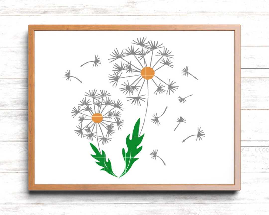 Plotter File Vintage Dandelion Cutting Plot Dandelion Plotter Template ...