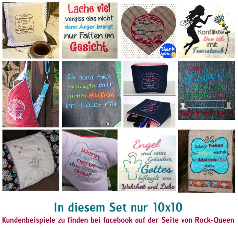 Rock Queens Sayings Embroidery Files Set 01, 10x10 Embroidery Pattern ...