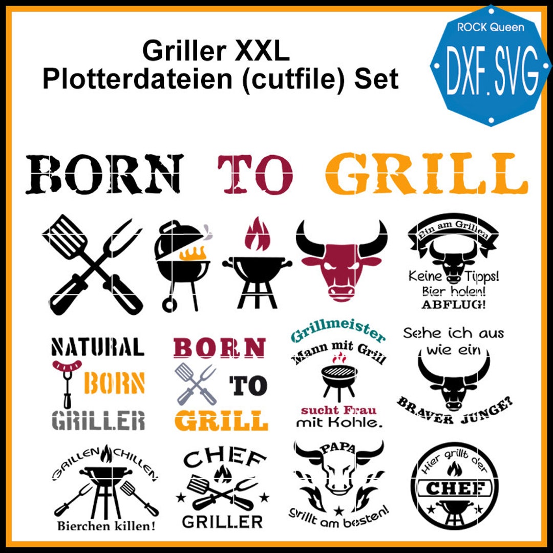 Plotter Files Griller Grill BBQ SVG DXF Barbeque Cutting Plot Cutting ...