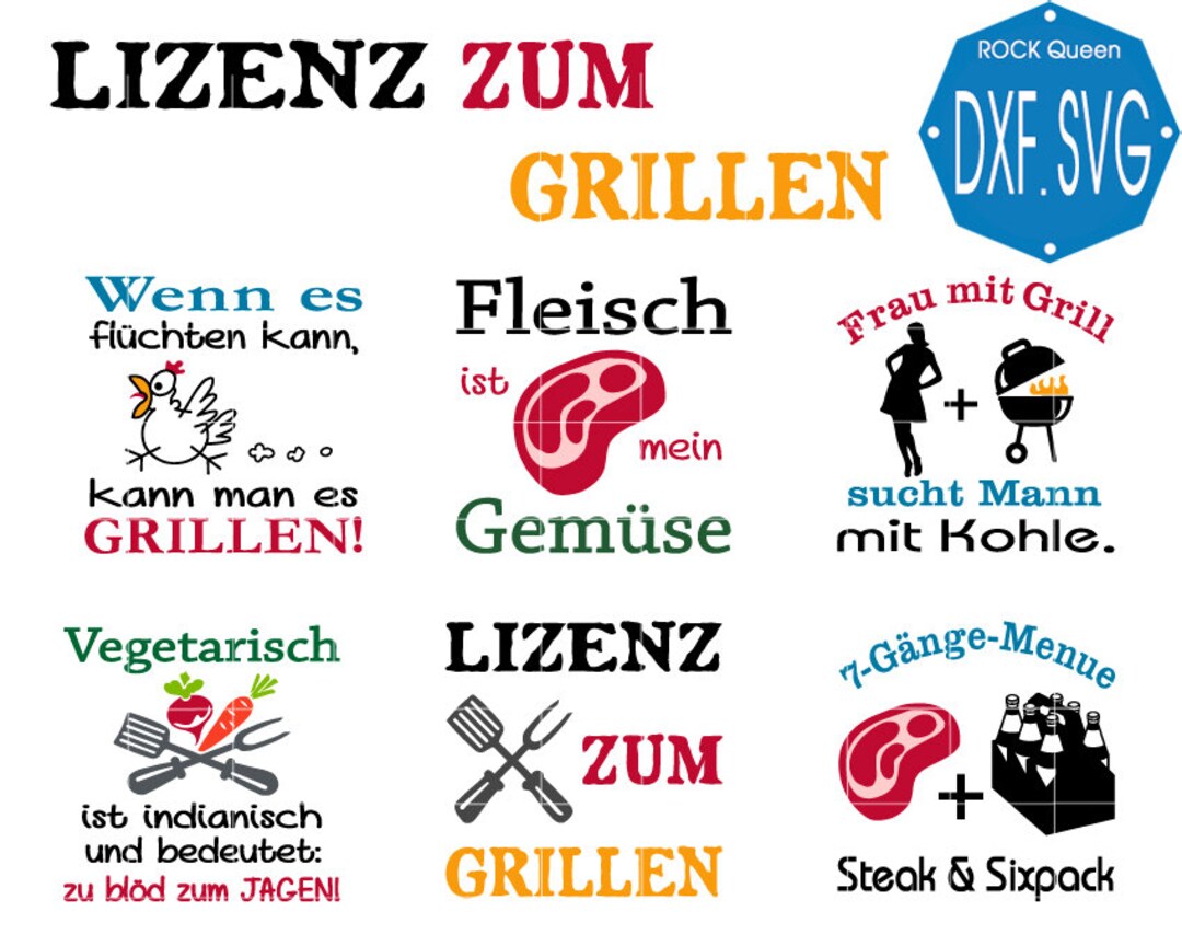Plotterdatei Grill Sprüche XXL 2 Grill Griller Schneideplott - Etsy.de